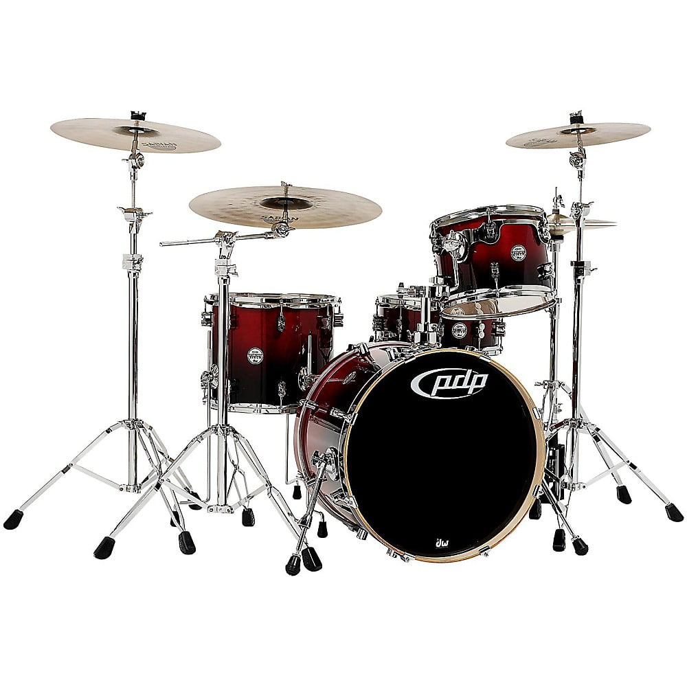 PDP by DW Concept Birch 4-Piece Shell Pack Cherry to Black Fade ...