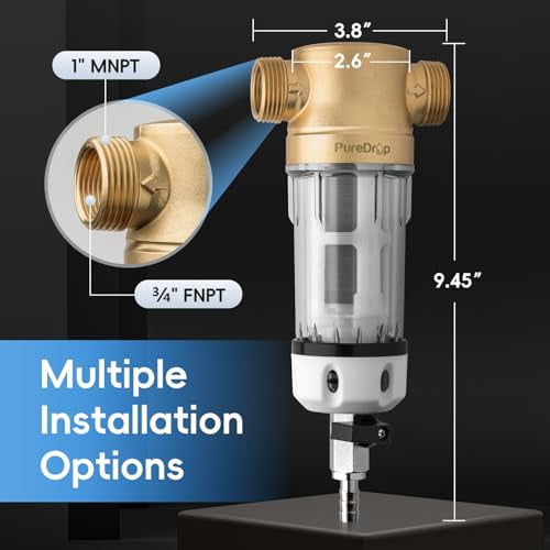 PDR-50WSP Spin Down Sediment Filter, Reusable Whole House Sediment ...