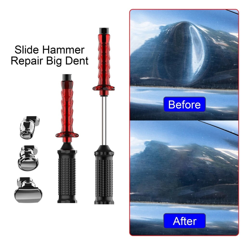 PDR100 Slide Hammer Dent Puller with Pull Tab Set Automotive Dent ...