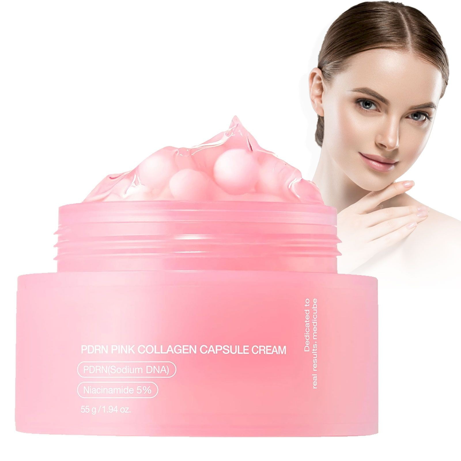 PDRN Cream Korean, Salmon Pink Collagen Capsule Cream, Face Moisturizer ...