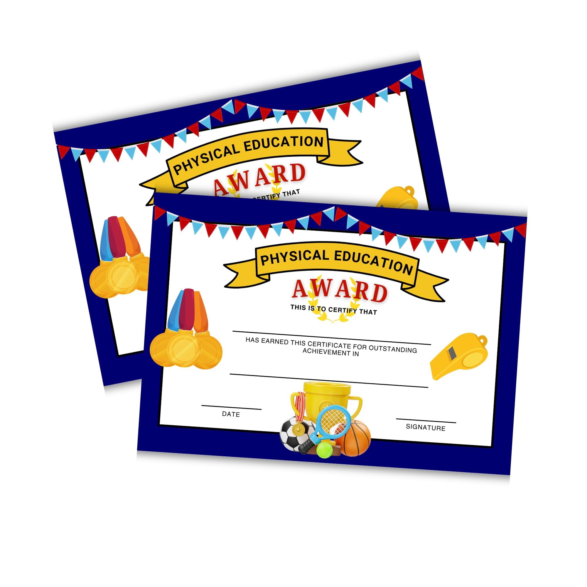 PE Award Physical Education Certificate 30pk 6x9 Sports End of Year ...