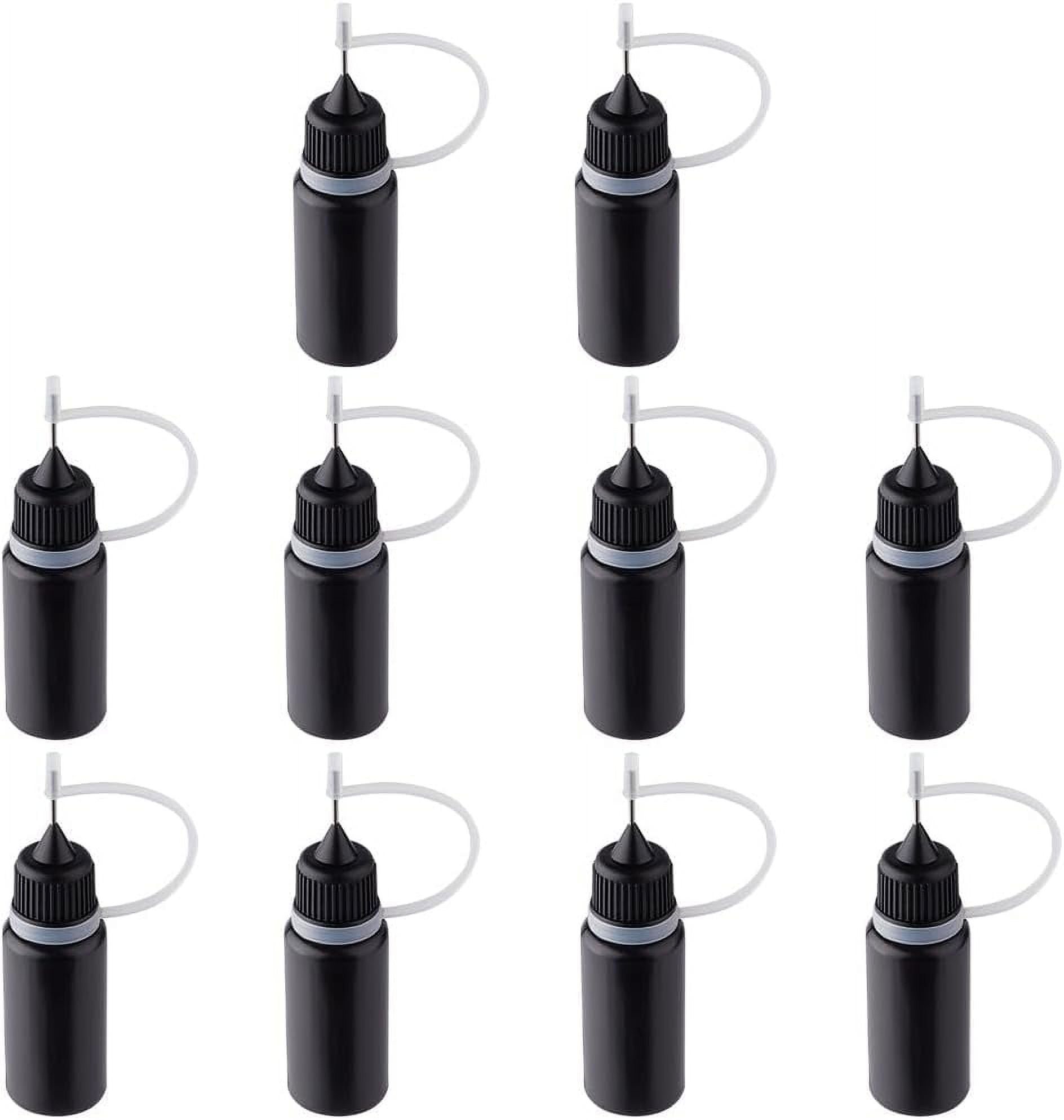 PE Black Tip Applicator Bottles 10ml Precision Needle Tip Applicator ...