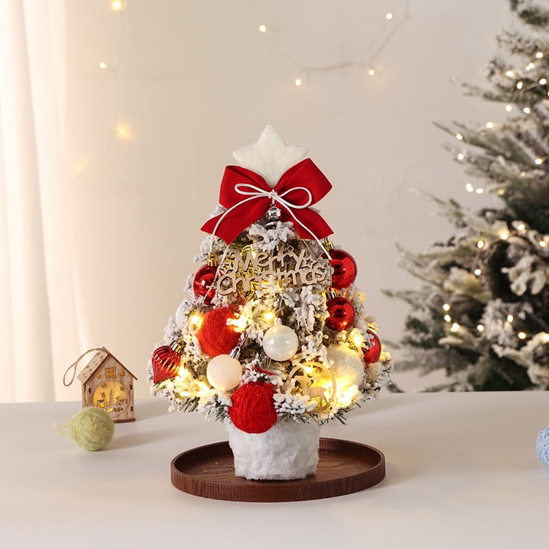 PE Flocked White Mini Christmas Tree Kit: Add a Touch of Magic to Your ...