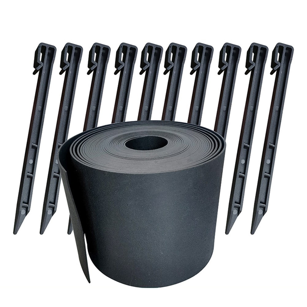 PE Garden Edging Border 12cm x 10m Lawn Landscape Barrier with Nails ...