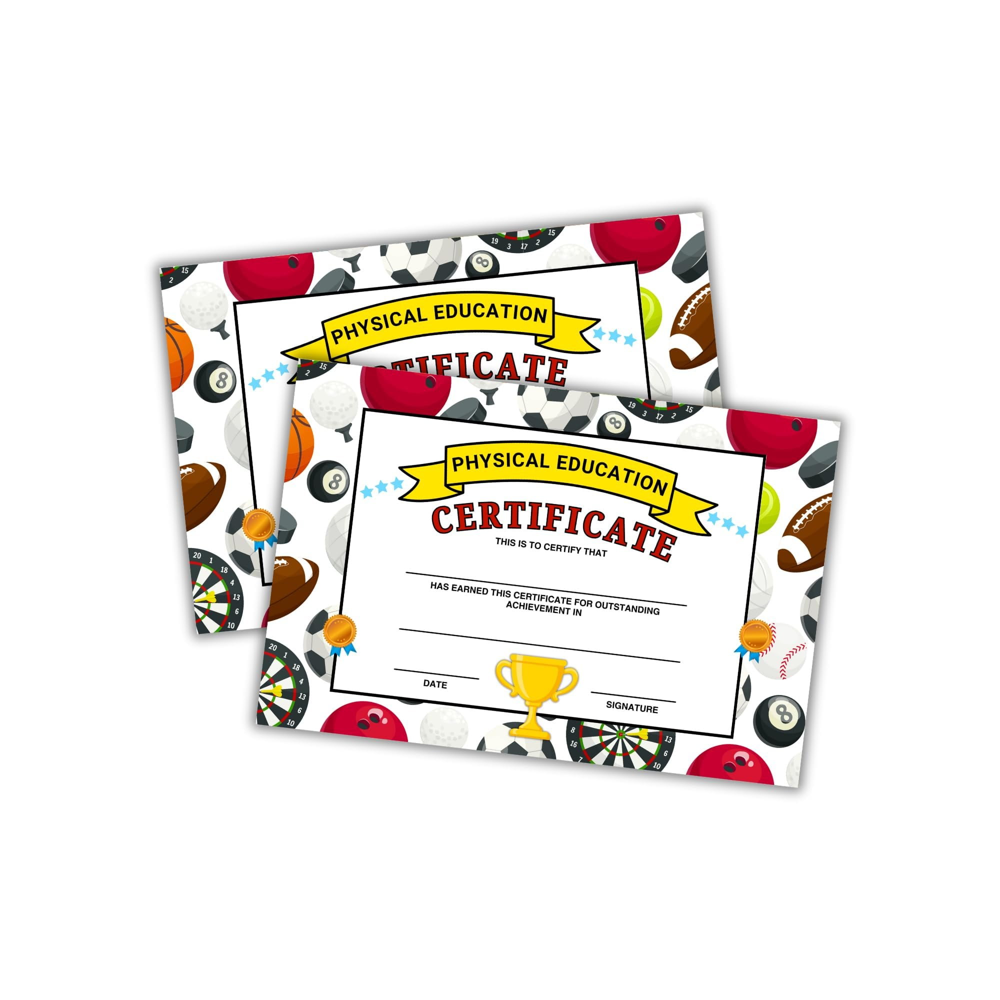 PE Physical Education Class Certificate of Outstanding Achievement 30pk ...