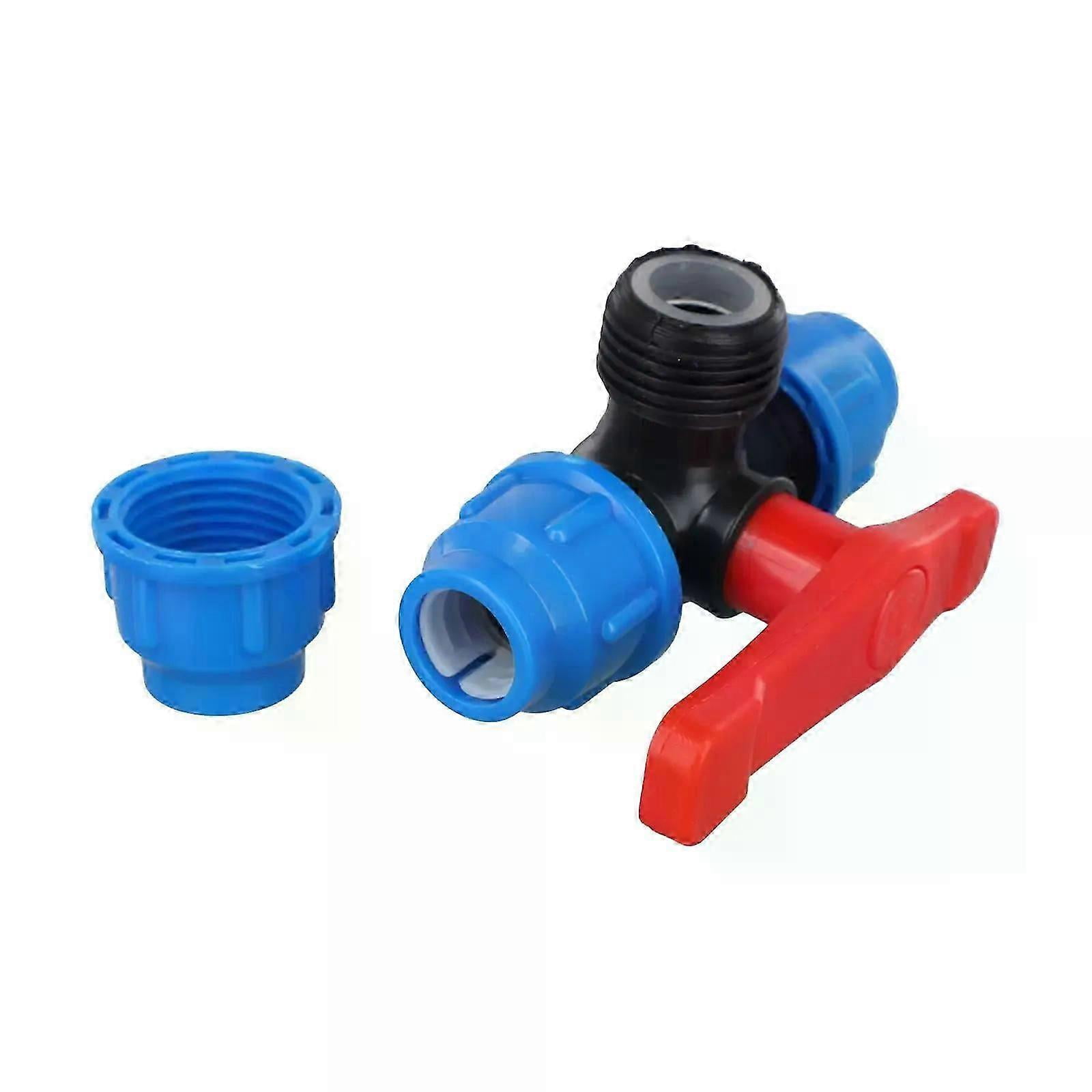 PE Pipe 3-Way Ball Valve 20mm/25mm/32mm/40mm/50mm Plastic Quick Connect ...
