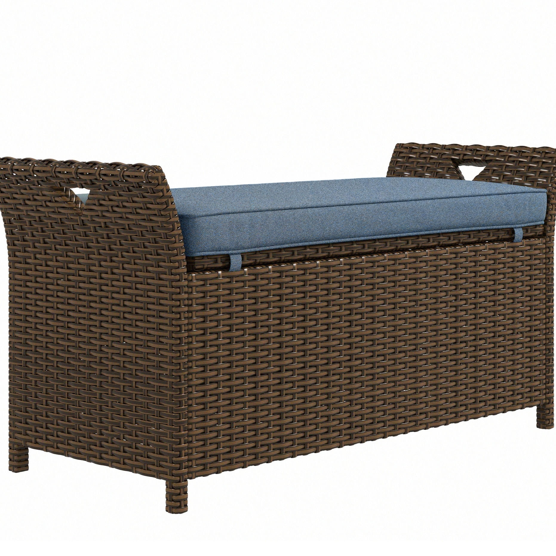 PE Rattan Bench | Handles for Mobility | Patio Accessory - Walmart.com