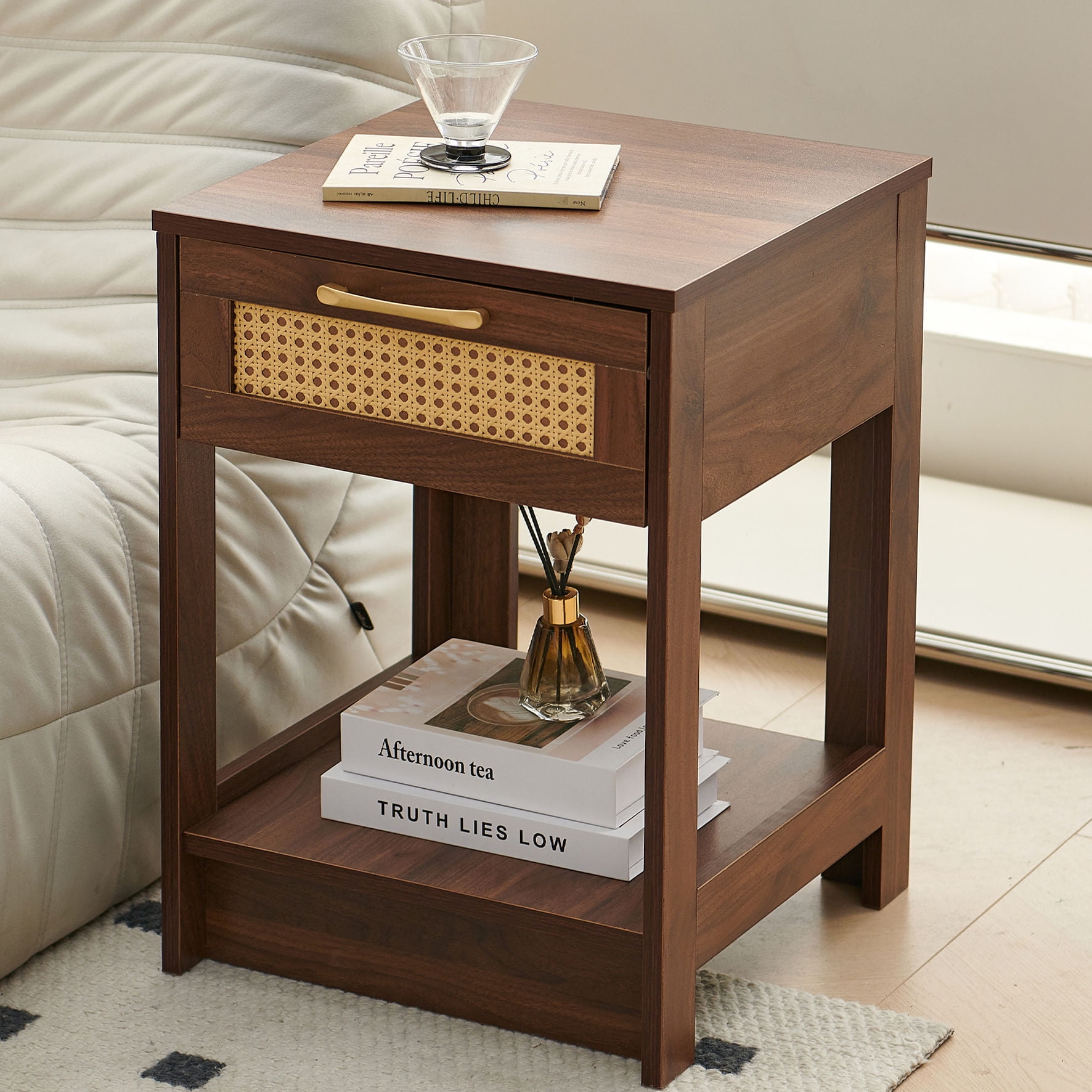 PE Rattan End Table with Ample Storage / Suitable for Indoor Spaces ...