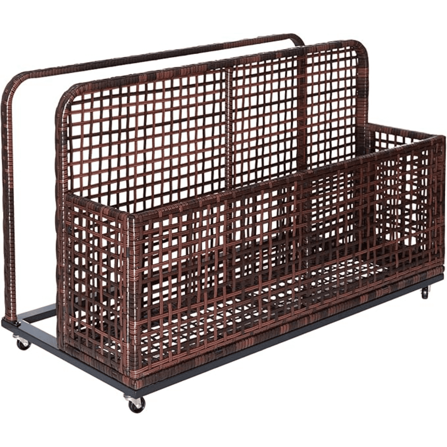 PE Rattan Pool Float Storage Box with Wheels, Outdoor/Patio/Beach ...