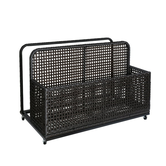 Uforic Outdoor Wicker Patio Poolside Float Storage Basket, PE Rattan ...