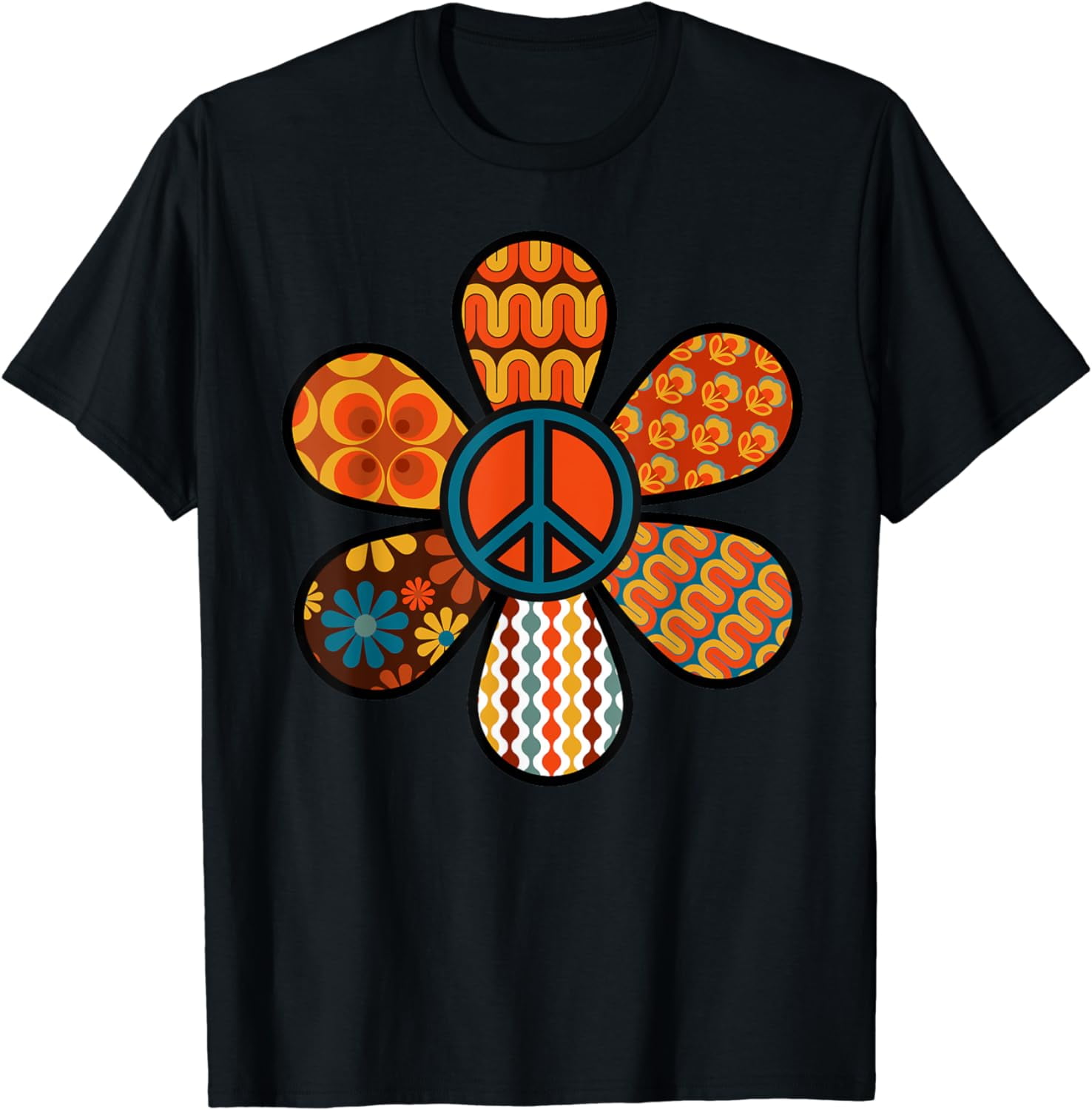 PEACE SIGN LOVE 60s 70s Groovy Hippie Costume Halloween T-Shirt ...