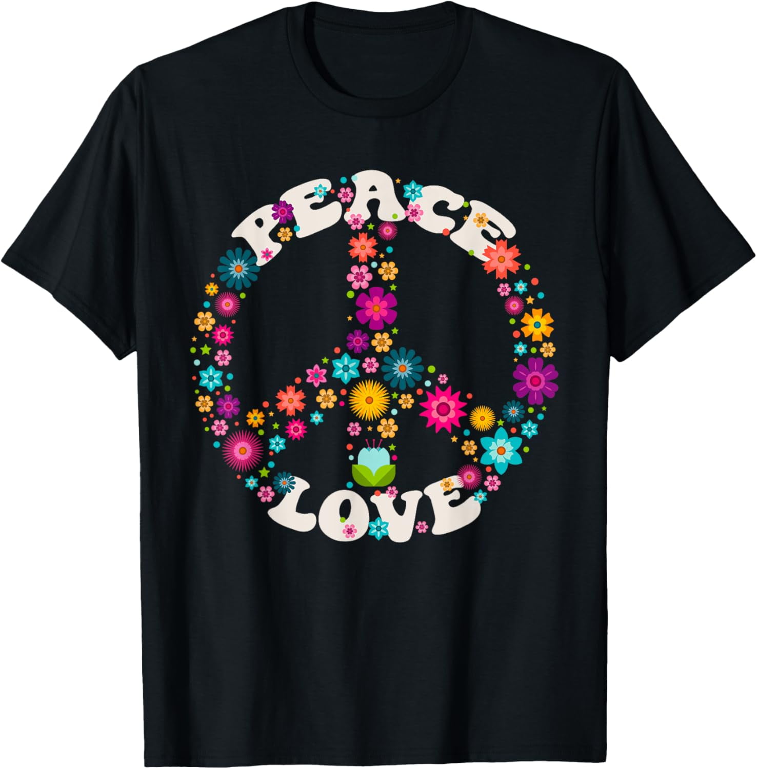 PEACE SIGN LOVE T Shirt 60s 70s Tie Dye Hippie Costume T-Shirt ...