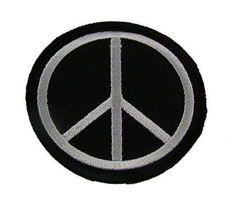PEACE SIGN SYMBOL PATCH ANTI NO WAR DOVE OLIVE BRANCH DISARM HIPPIE ...
