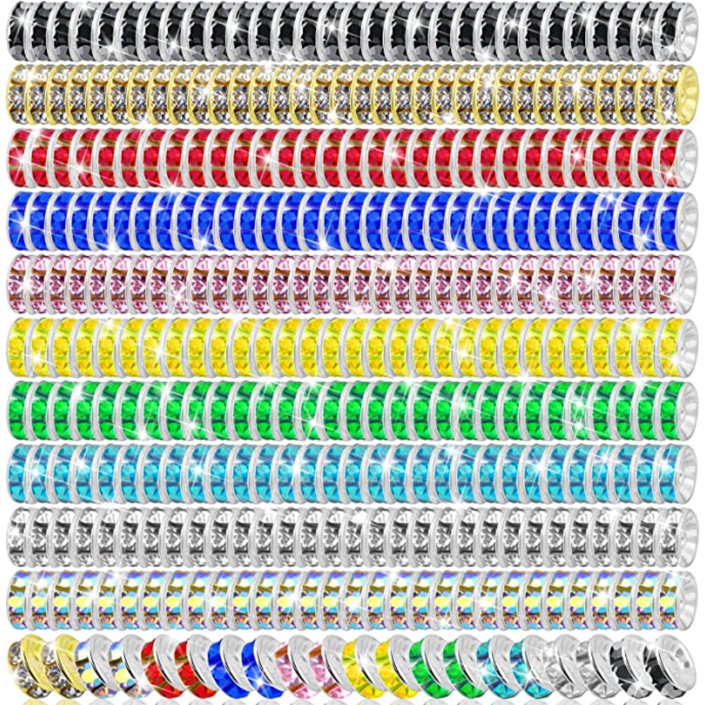 PEACNNG 1200pcs Rondelle Spacer Beads for Jewelry Making, 8mm ...