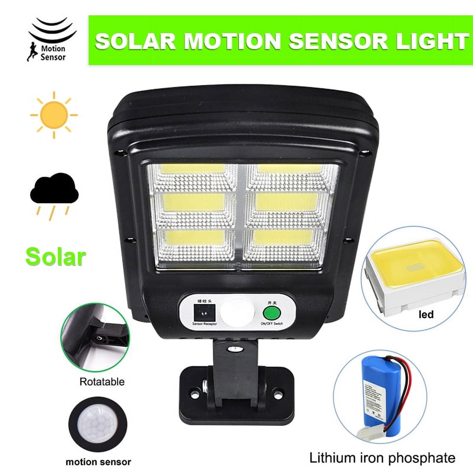 PEACNNG 128 LED Solar Wall Light Motion Sensor Outdoor Garden Security ...