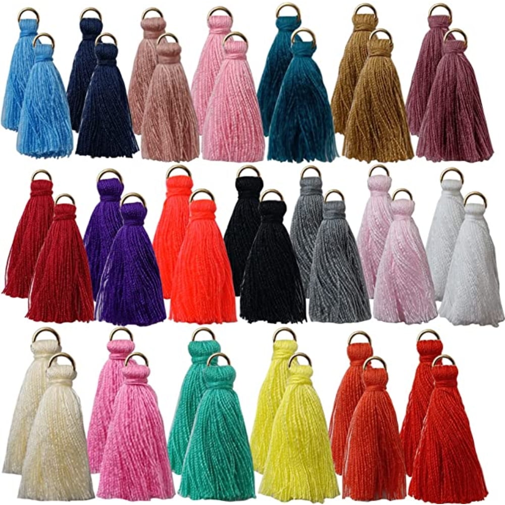 PEACNNG 200 Pcs Mini Tassels Kit, 1.2 Inch Small Tassels, Handmade Soft ...