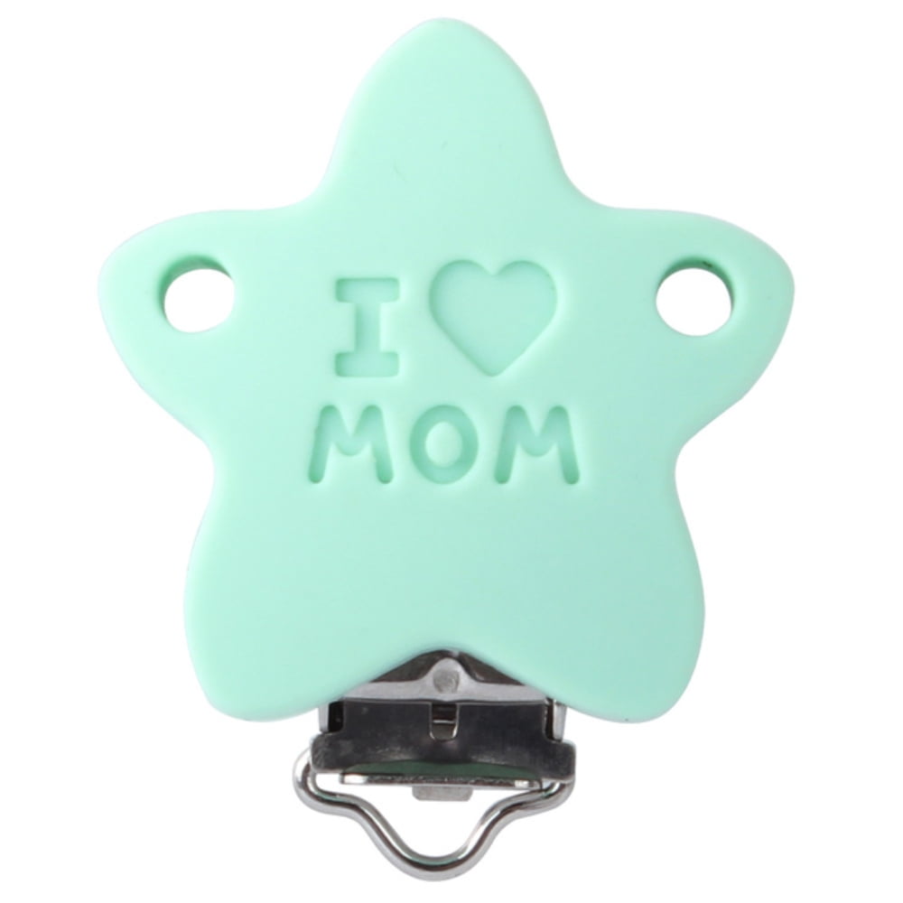 PEACNNG 2pcs Baby Silicone Teether Clips Pacifier Holder Chains Shape ...