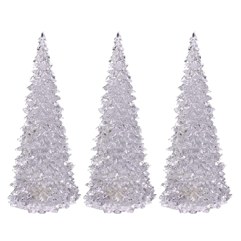 PEACNNG 3 Pcs Lighted Christmas Tree Colorful LED Acrylic Night Light ...