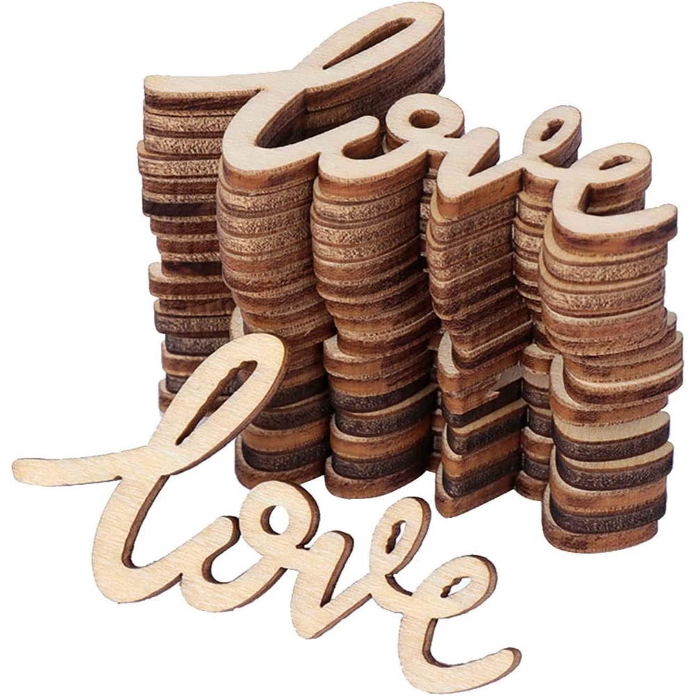 PEACNNG 30pcs Little Love Wood Crafts DIY Cutout Wooden Slices ...