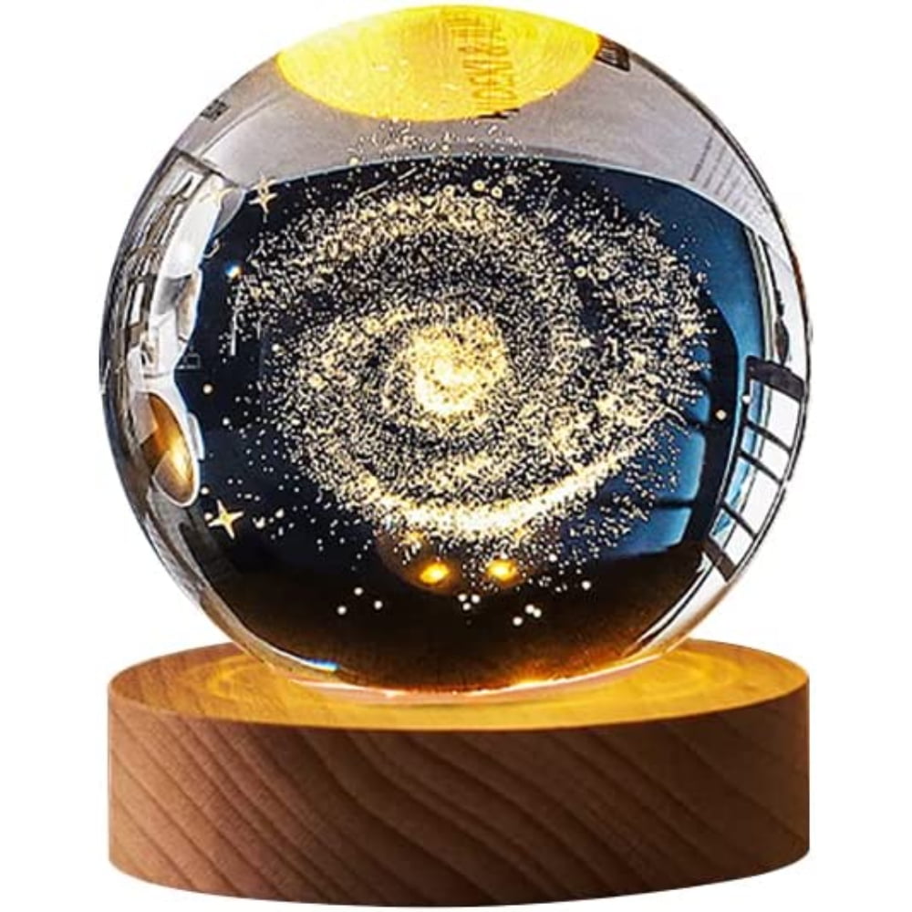 PEACNNG 3D Milky Way Crystal Ball Night Light Ball Projection Lamp ...