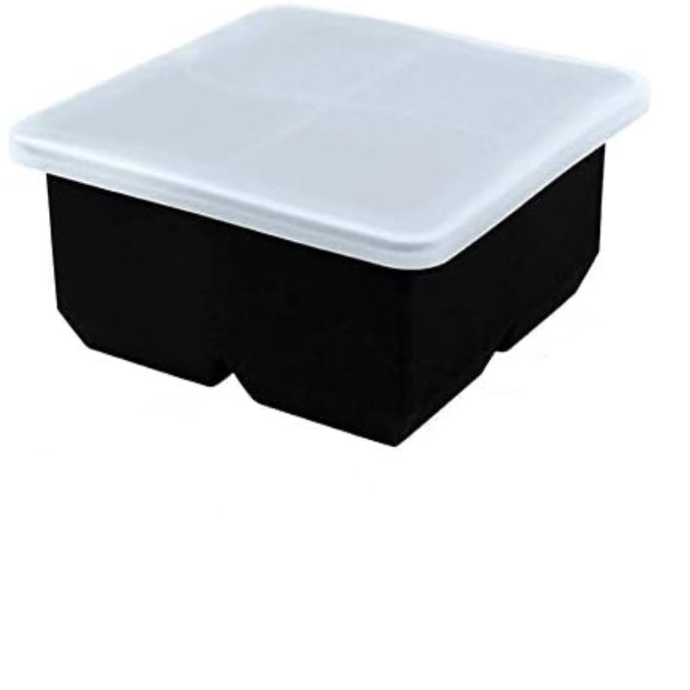 PEACNNG 4 Holes Square Ice Cube Mold Food Grade Silicone Large Size Ice ...