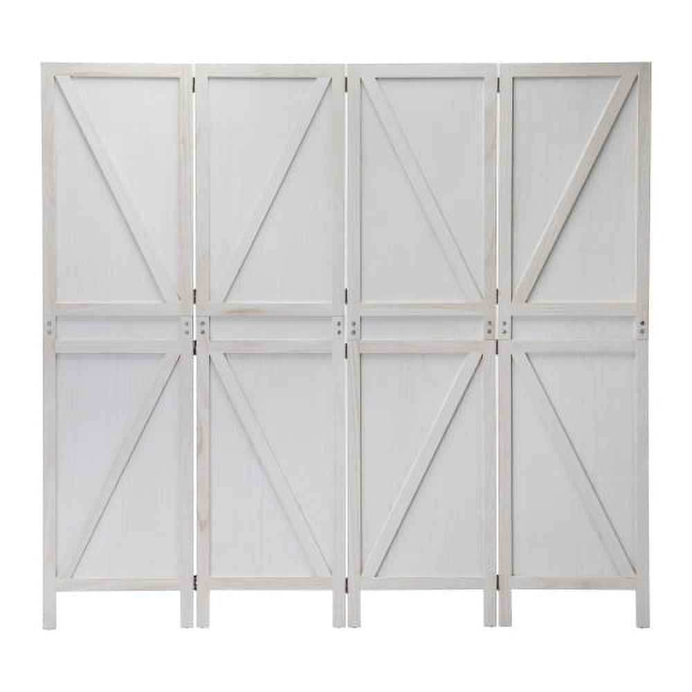 PEACNNG 4-Panel Wood Privacy Room Divider Upscale Sycamore Solid ...