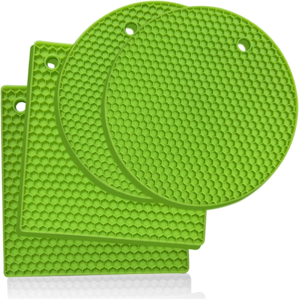 PEACNNG 4 Premium Silicone Hot Pads for Kitchen, Trivets for Hot Pots ...