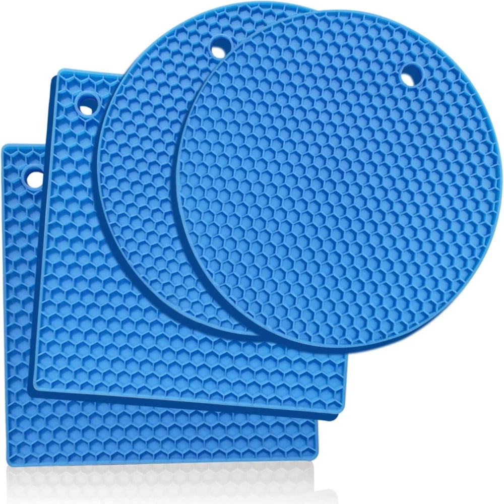 PEACNNG 4 Premium Silicone Hot Pads for Kitchen, Trivets for Hot Pots ...