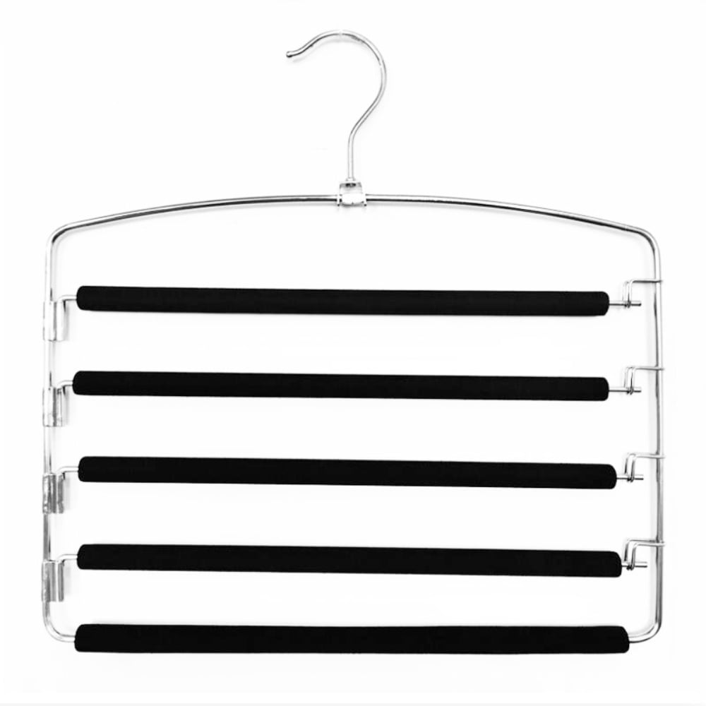 PEACNNG 5 Layer Pants Hanger | Stainless Steel Slack Hangers with foam ...