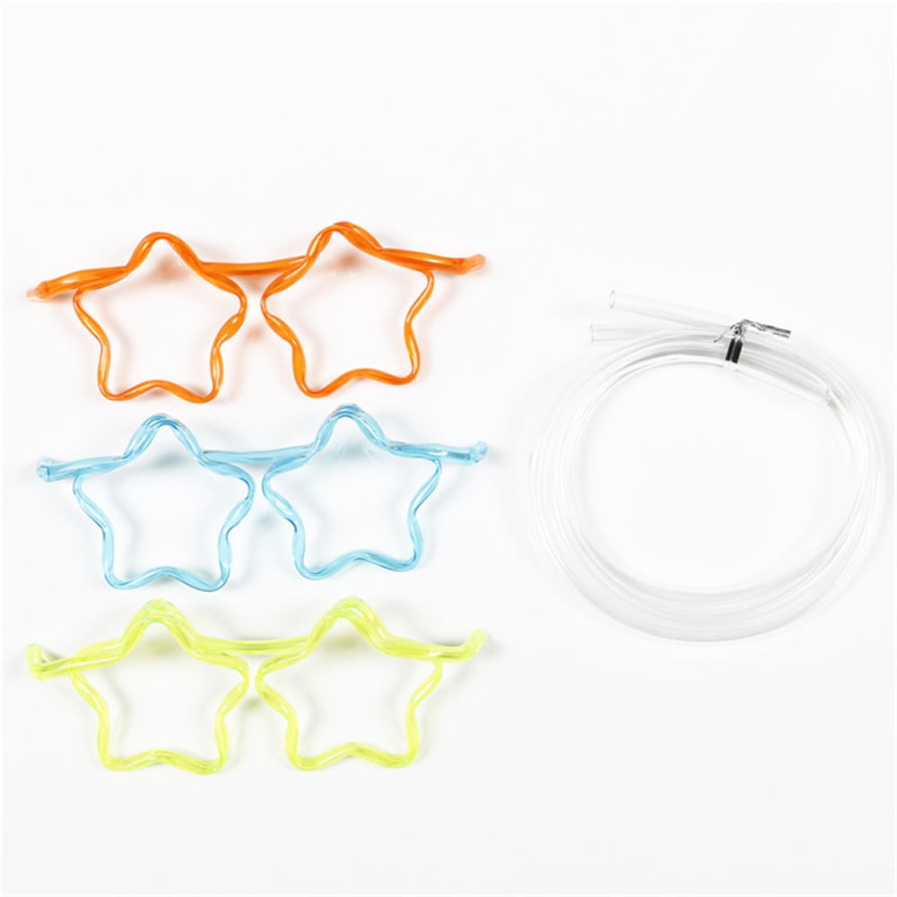 PEACNNG 6 Pieces Silly Star Straw Glasses Star Straws Crazy Fun Star ...