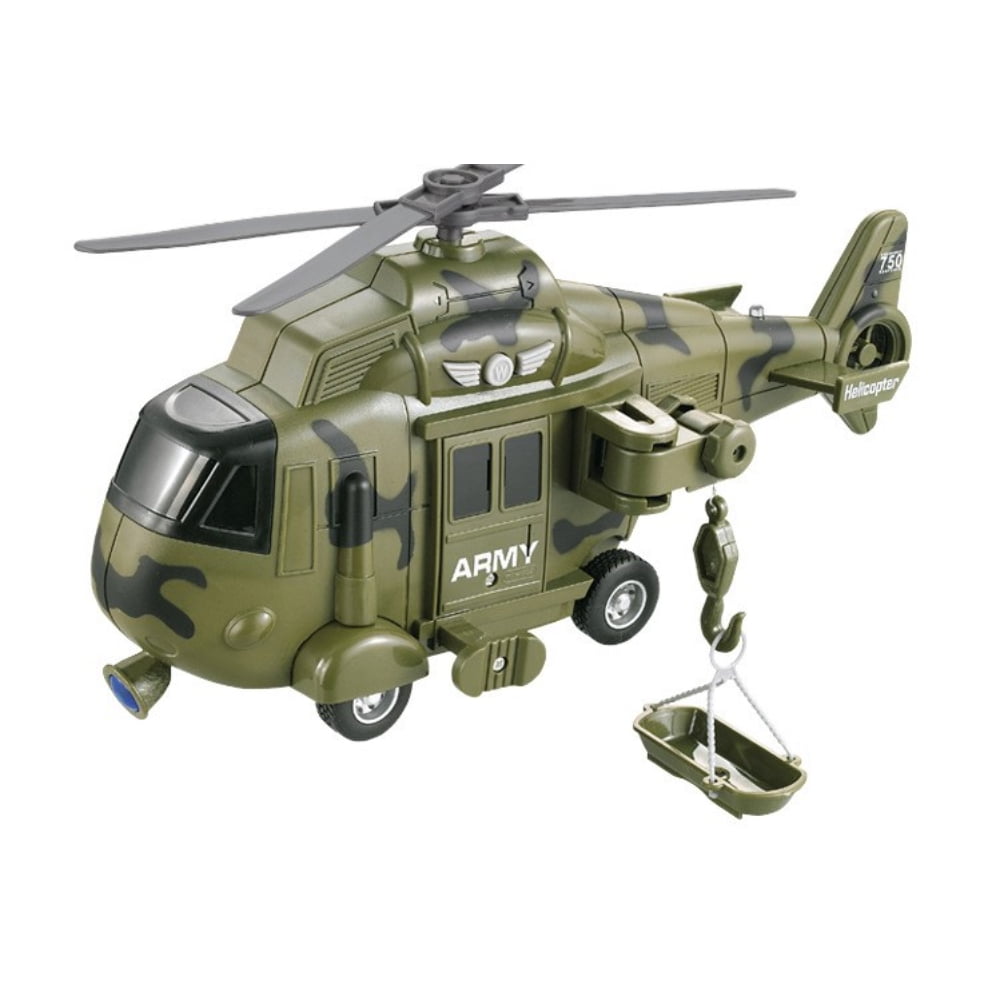 PEACNNG Army Rescue Helicopter, Friction Powered Military Toy with ...