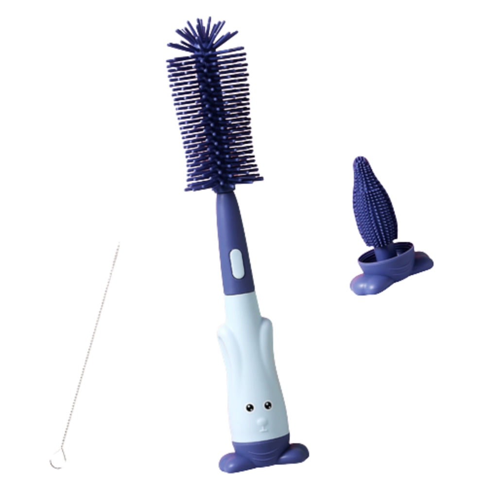 PEACNNG Baby 3 in 1 Non-Scratch Baby Milk Bottle Cleaner Silicone Brush ...