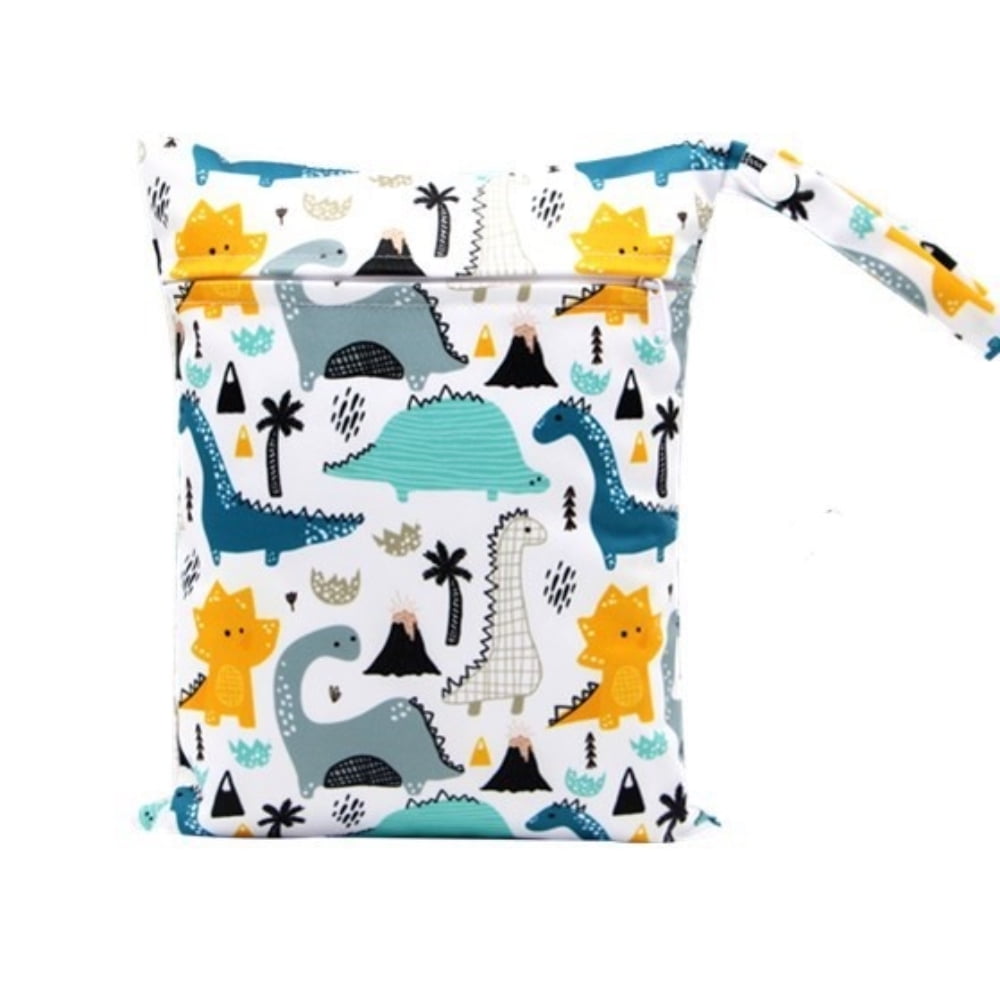 PEACNNG Baby Diaper Bag Cartoon Print Wet Dry Nappy Zipper Handbag ...