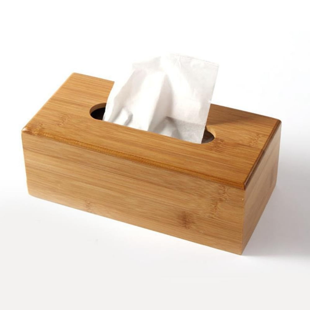 PEACNNG Bamboo Tissue Box Cover, HWD: 23*12*8cm, Dispenser for Regular ...