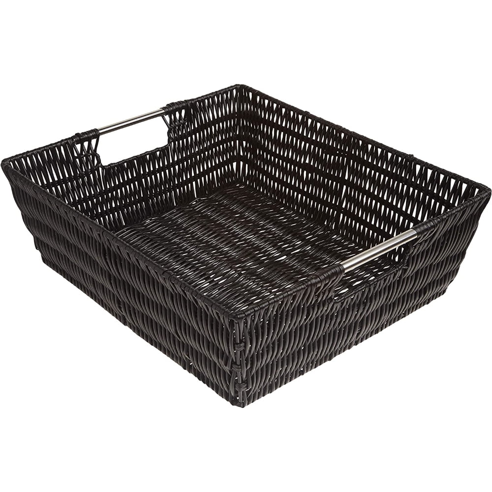 PEACNNG Black Hollow Rubber Rattan Woven Storage Basket Home Basket ...
