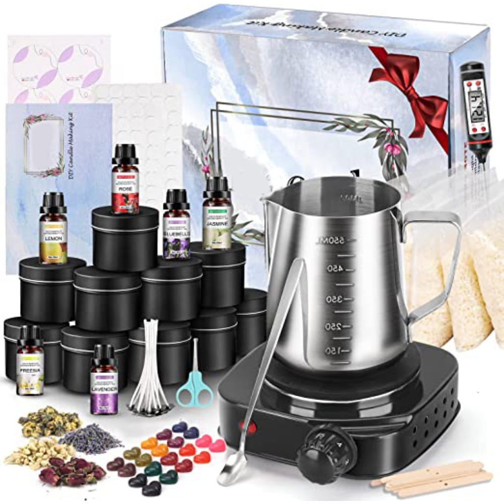 PEACNNG Complete Candle Making Kit with Wax Melter, Candle Making ...