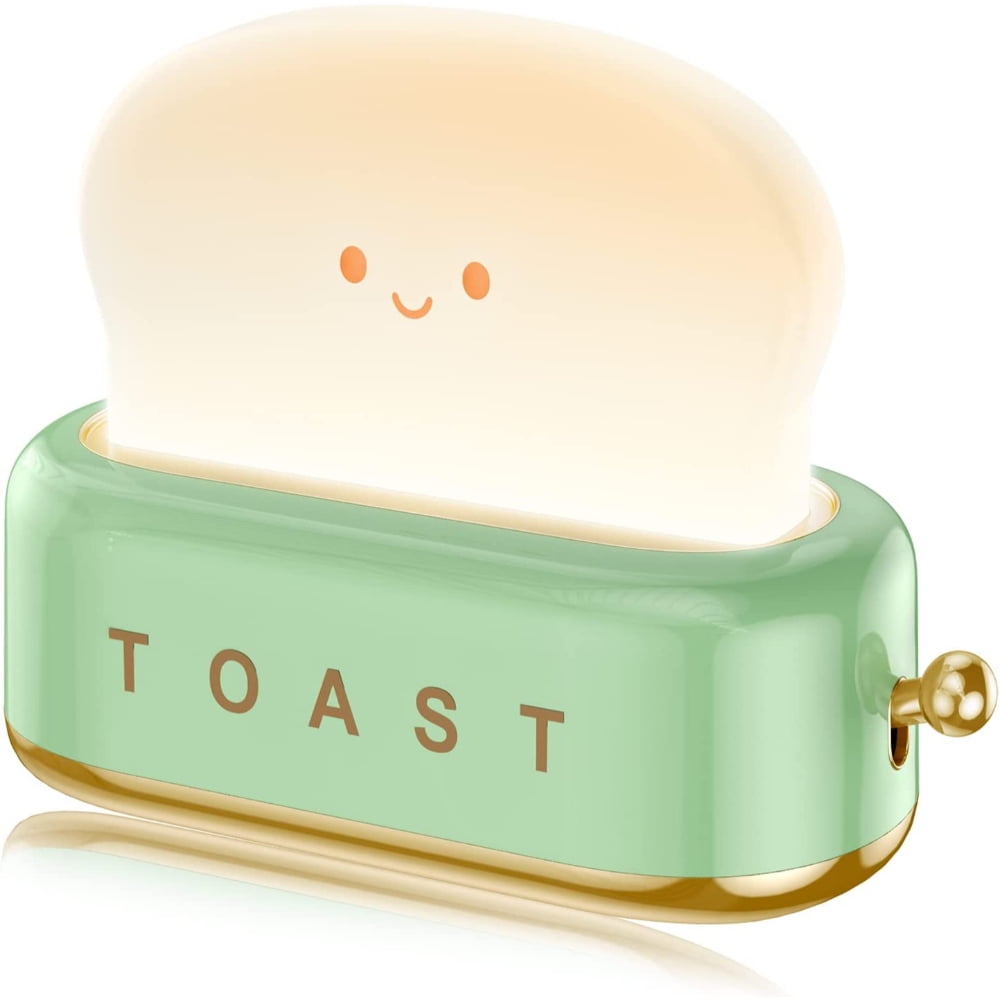PEACNNG Cute Night Light, Kawaii Toast Night Lamp for Desk Decor, Table ...