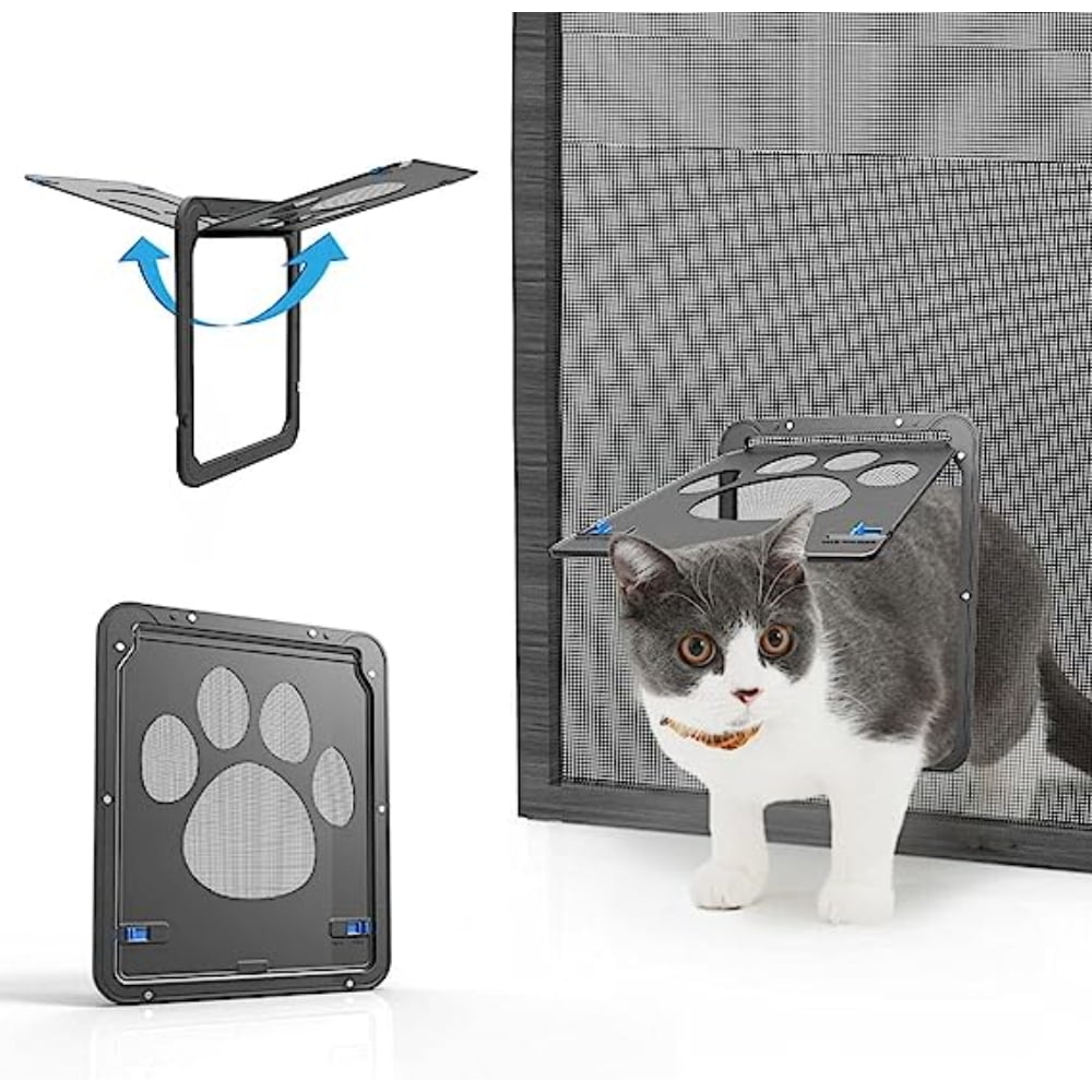 PEACNNG Dog Paw Print Door Anti-bite Small Dog Cat Screen door Easy to ...