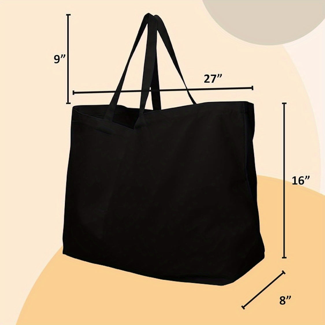 PEACNNG Extra Large Canvas Tote Bag - Reusable Grocery Laundry Shopping ...