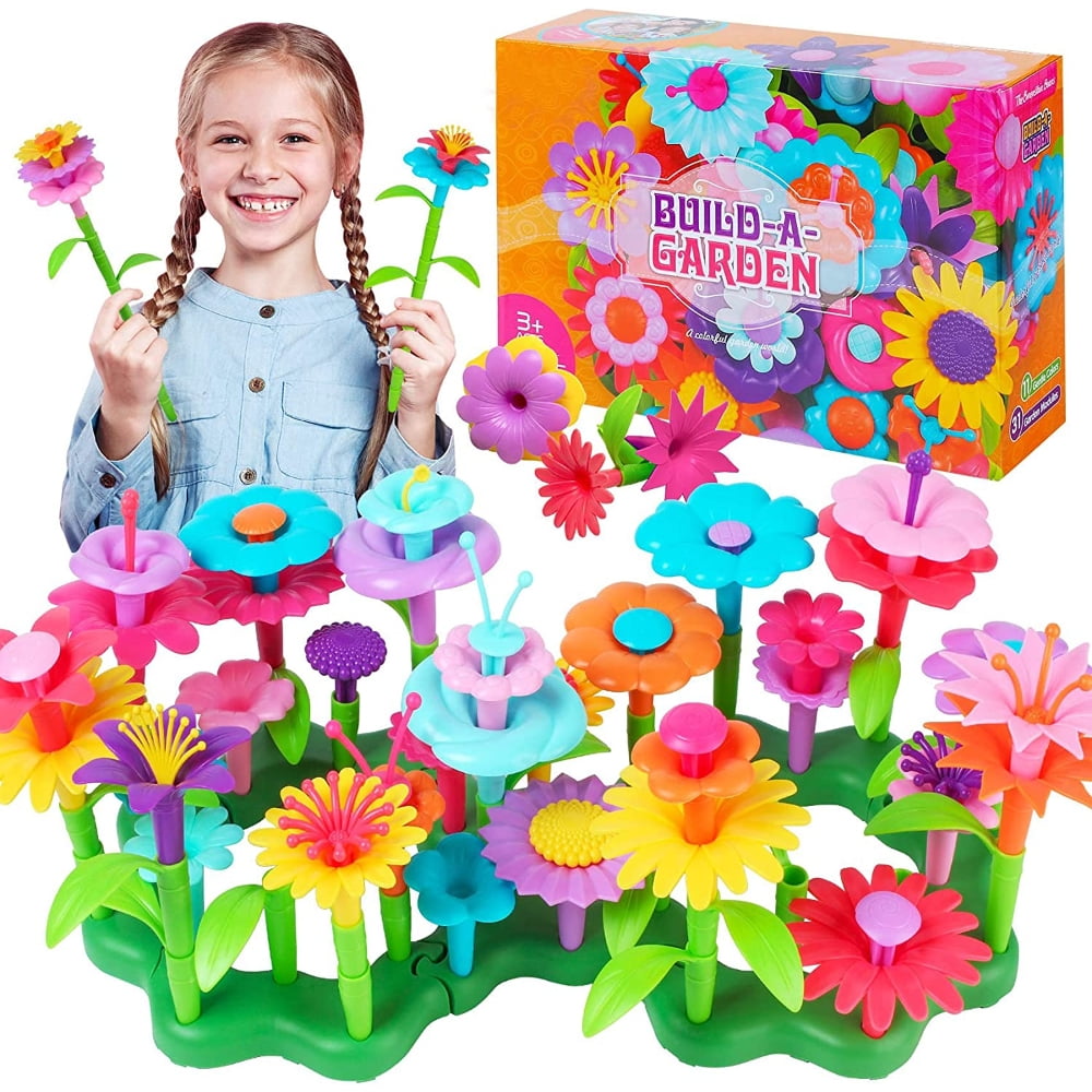 PEACNNG Flower Garden Building Toys, Bouquet Stacking Sets for Girls ...