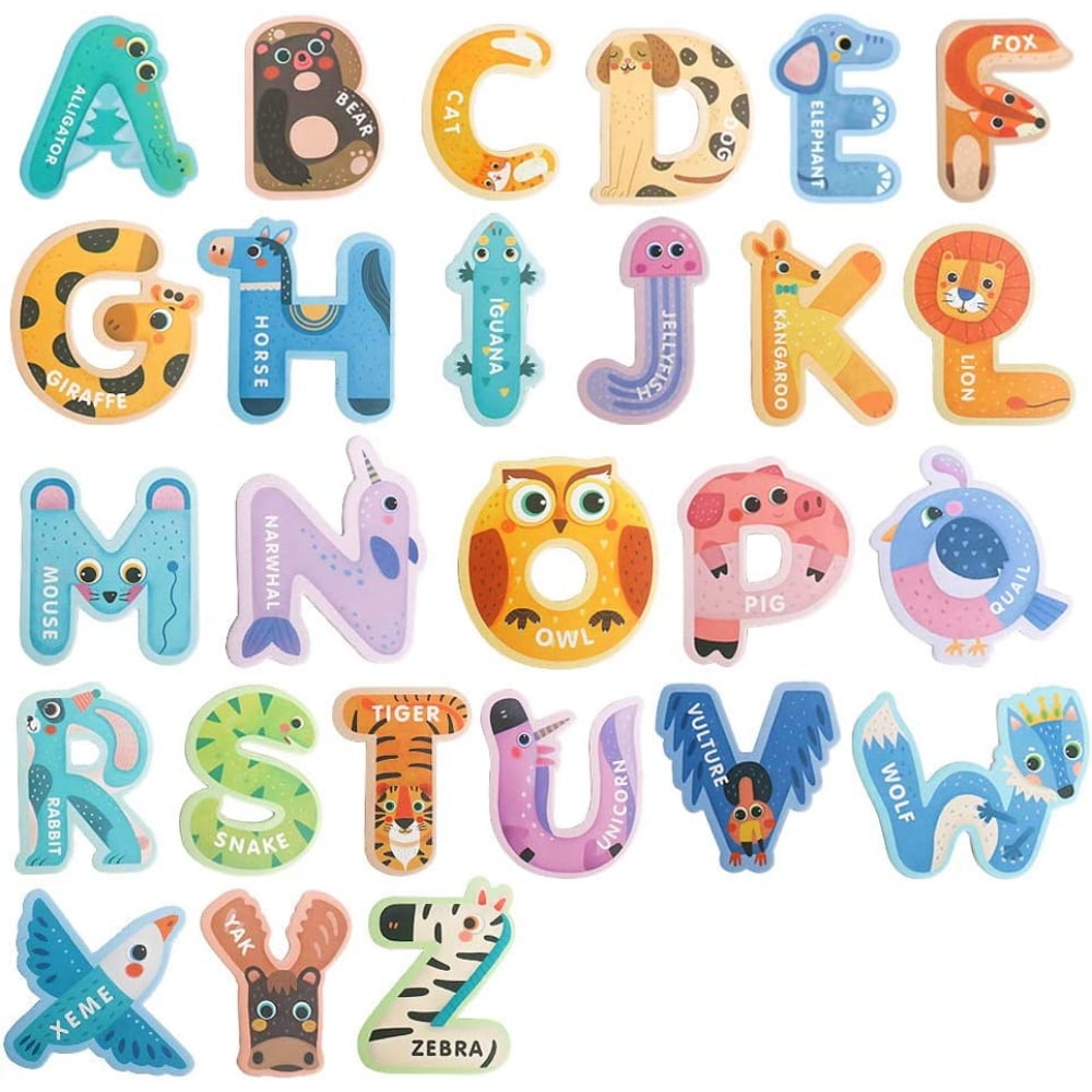 PEACNNG Giant Colorful Alphabet ABC Animal Magnetic Letters, Large ...