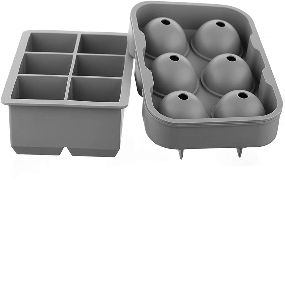 PEACNNG Ice Cube Molds - Silicone Combo Trays - Sphere Ice Mold Ball ...
