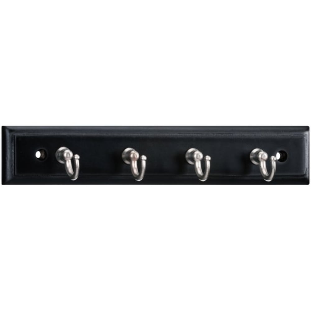 PEACNNG Key rack, 9.5" Black Key rack With 4 Satin Nickel Hooks ...