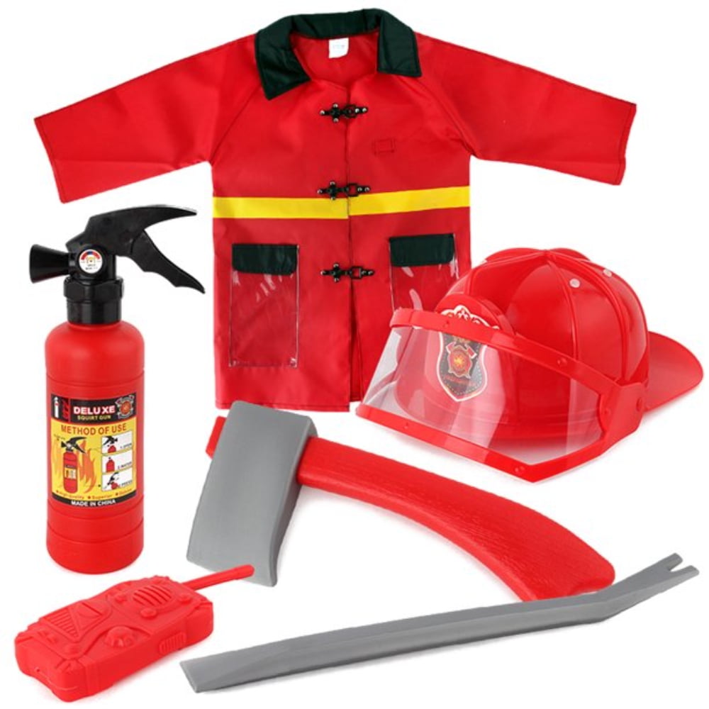PEACNNG Kids Firefighter Fireman Cosplay Costume Waterproof Uniforms ...
