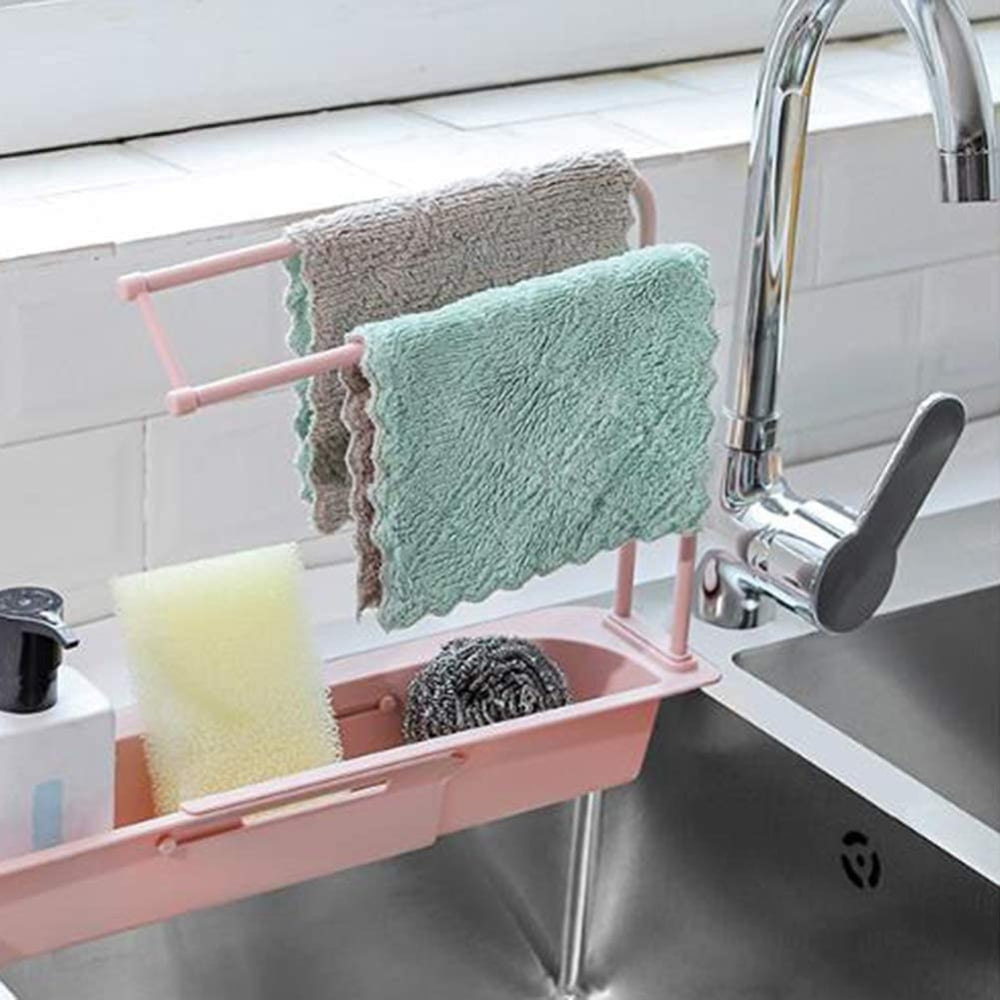 PEACNNG Kitchen Faucet Caddy Sponge Flexible Holder, Hanging Rack for ...