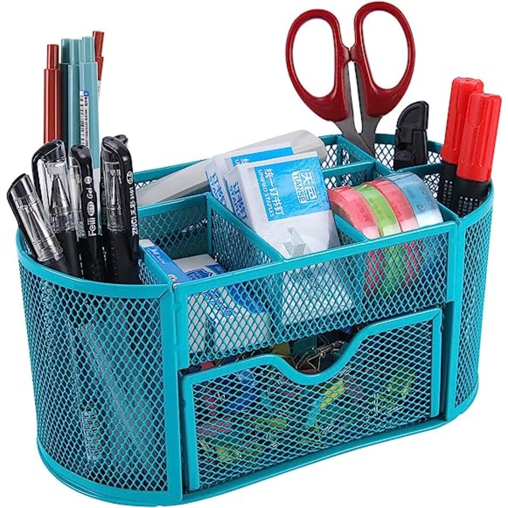 PEACNNG Mesh Desk Tidy Versatile Stationery Storage Desktop Organizer ...