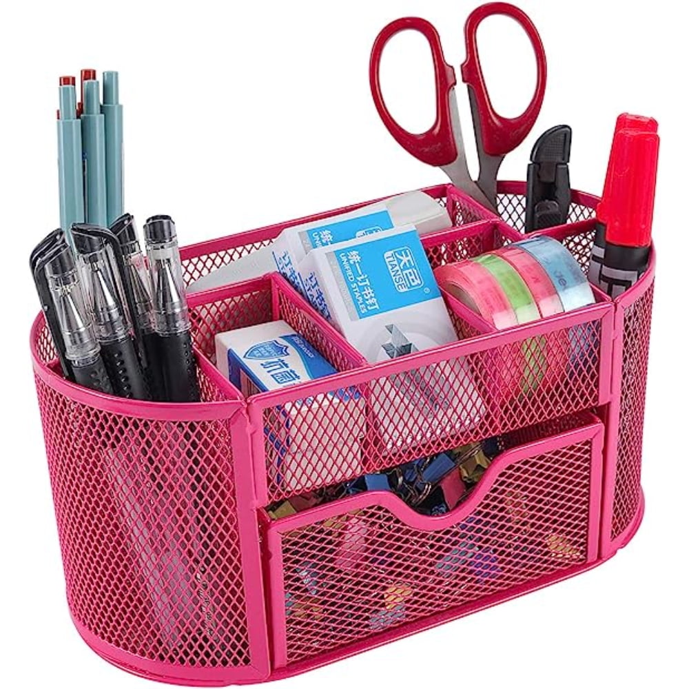 PEACNNG Mesh Desk Tidy Versatile Stationery Storage Desktop Organizer ...