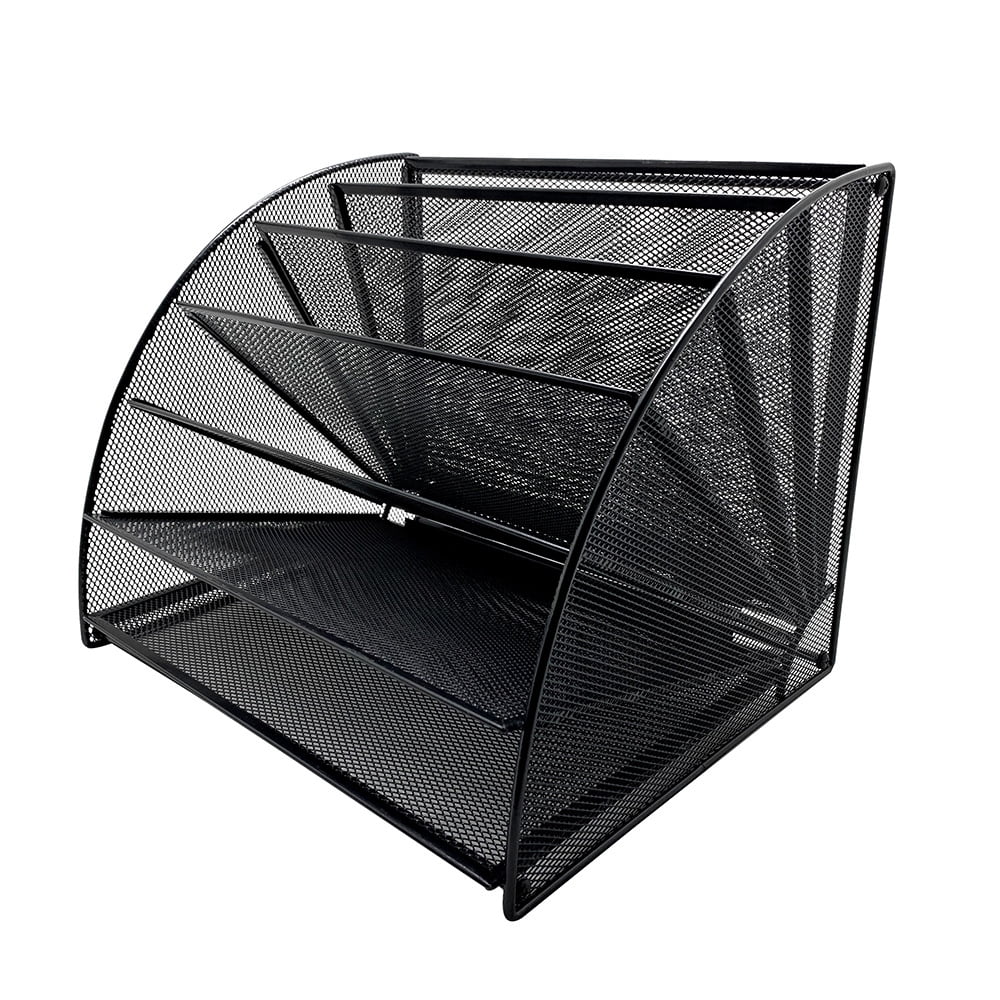 PEACNNG Office Organizer, Fan Shaped Desk Organizer with 6 Compartments ...