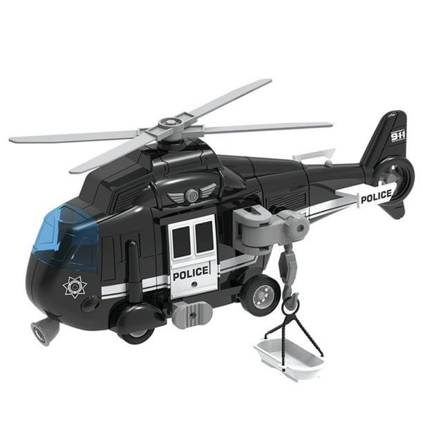 PEACNNG Police Rescue Helicopter Friction Powered Toy Vehicle for Boys ...