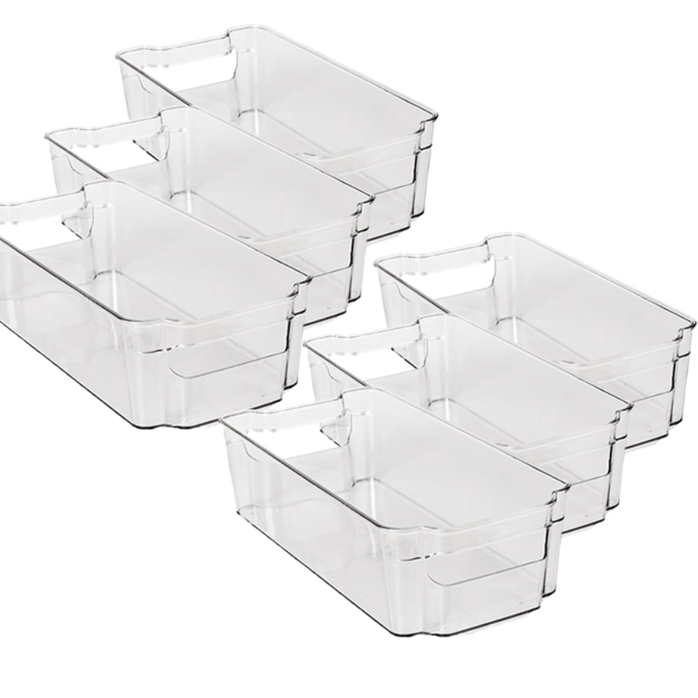 PEACNNG Refrigerator Organizer Bins, 6-Pieces Clear Plastic Bins for ...